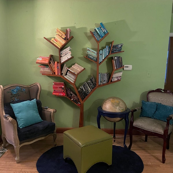 Tree Book Shelf, Decorative Wooden Tree Bookcases, Decorative Library ...