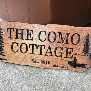 Outdoor Wooden Carved Cabin Sign, Camp Sign, Weekend Camping, Lake ...