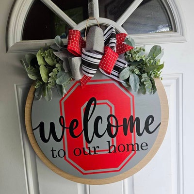 Ohio State Door Hanger Ohio State Buckeyes Ohio State Wreath the Ohio ...