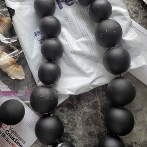 Bear Witness Black Galvanized Steel Necklace, Large Wooden Bead ...