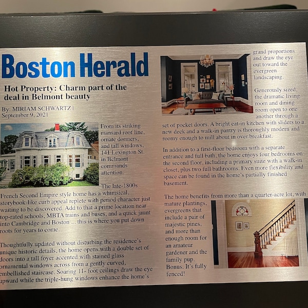 Personalized Newspaper Plaque - Simply Provide the Article and Optional ...