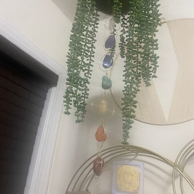 7 Chakra Crystal Gemstone Indoor Wall Hanger Hanging Boho Home Decor ...