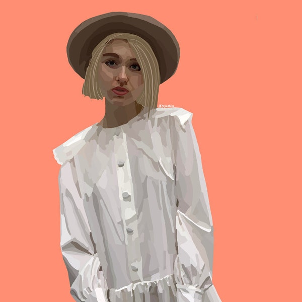 Custom Digital Couple Portrait From Photo, Faceless Portrait Print ...