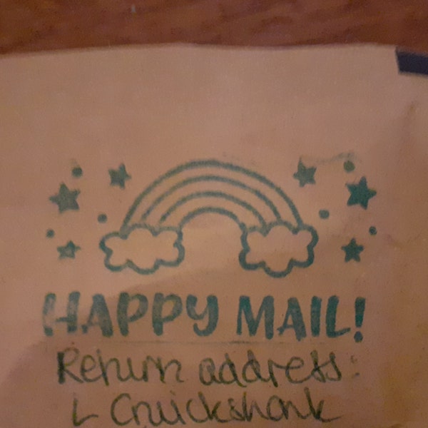 Rainbow Happy Mail Rubber Stamp - Packaging Stamp - Small Business ...