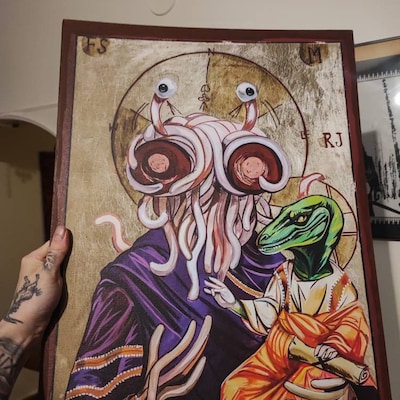 Flying Spaghetti Monster Pastafarian Art / Original Handmade / or Print ...