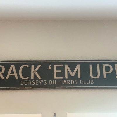 Rack 'em Up Wood Sign Custom Billiards Club Sign Man - Etsy
