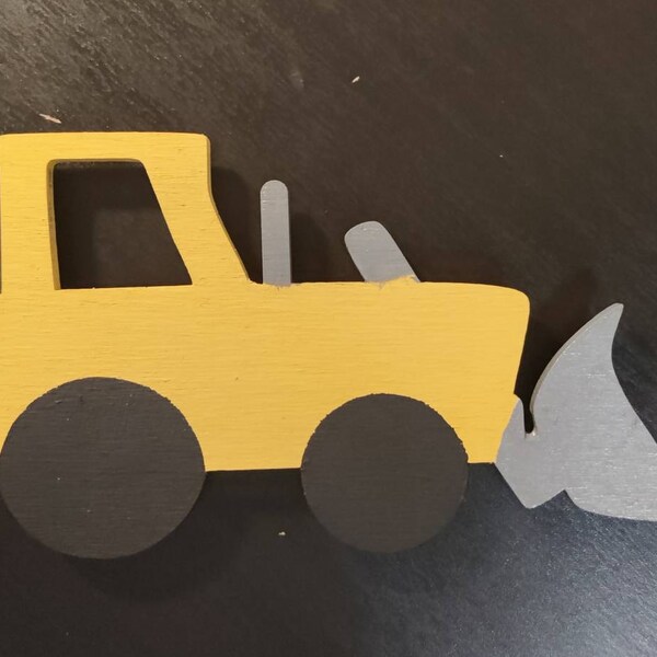 Wood Bulldozer Laser Cut Shape, Wooden Bull Dozer Cutout, Truck Nursery ...