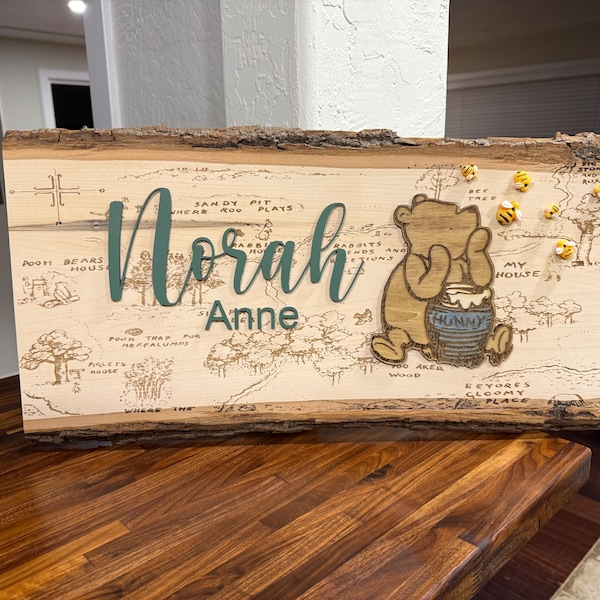 Winnie the Pooh Personalized Name Sign - Etsy