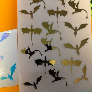 Holographic Clear Dragon Stickers Gold Dragon Sticker Sheet Holographic ...