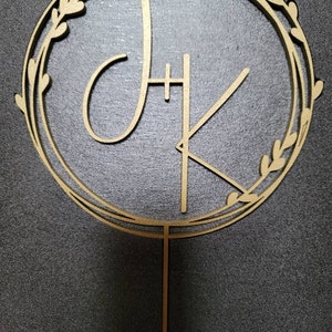 Gold Monogram Wedding Cake Topper Personalizedcustom Initials - Etsy