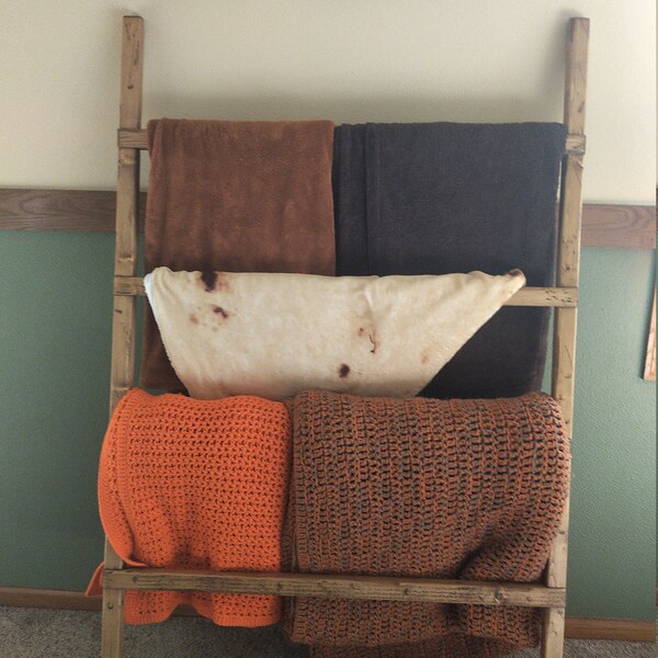 Extra Wide Blanket Ladder, Very Large Farmhouse Quilt Rack Display ...