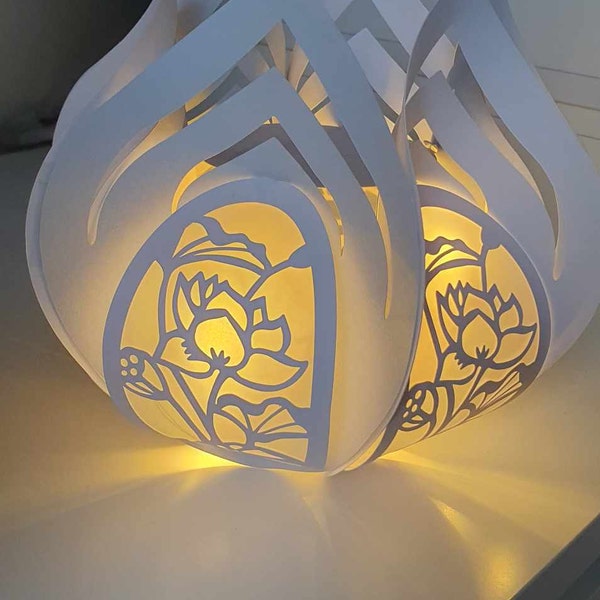 Lotus Lanterns SVG - Paper Lanterns Lotus - Paper Cutting Template - Lantern SVG - DIY Paper ...