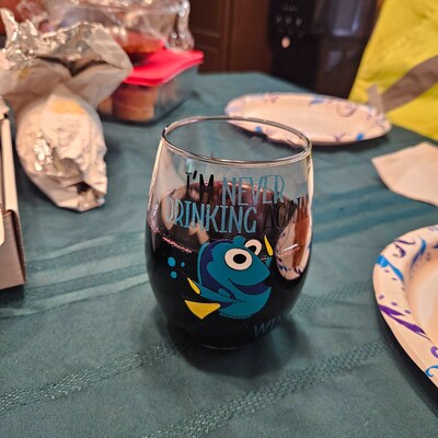 DISNEY INSPIRED Finding NEMO Wine Glass Funny Disney Gift Disney Mugs ...