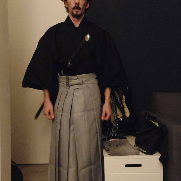Japanese Men's Hakama + Kimono Set / NEW/ Hakama & Kimono/ SAMURAI ...