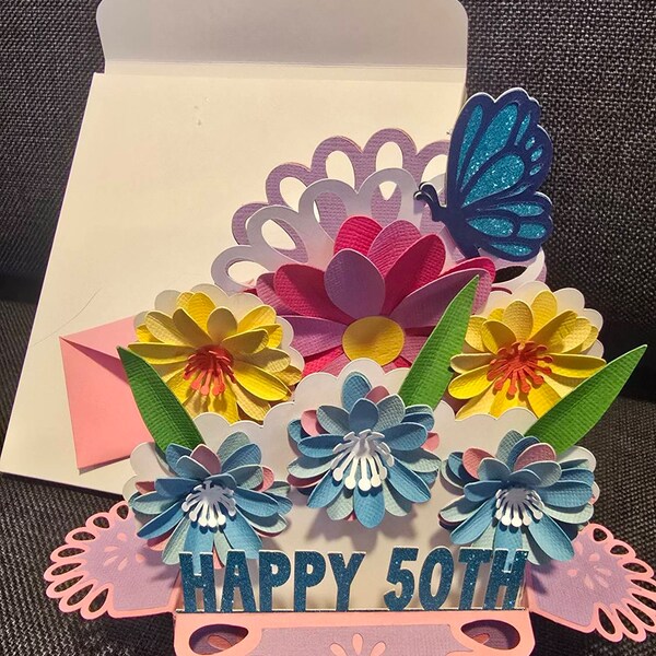 Sunshine Bouquet Card in A Box 3D SVG - Etsy Australia