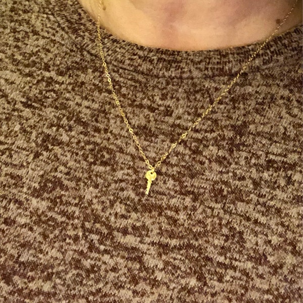 Little Golden Key Necklace, Gold Key, Key Necklace, Skeleton Key ...