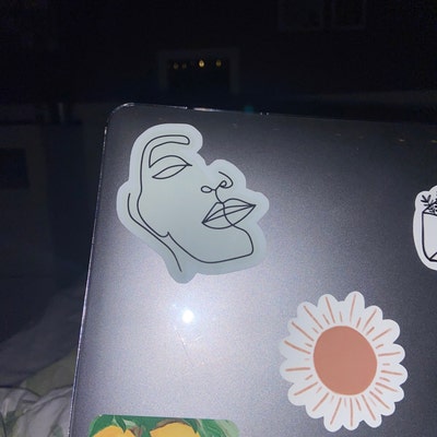 Abstract Line Faces Vinyl Sticker, VINYL Stickers, Line Art, Waterproof ...