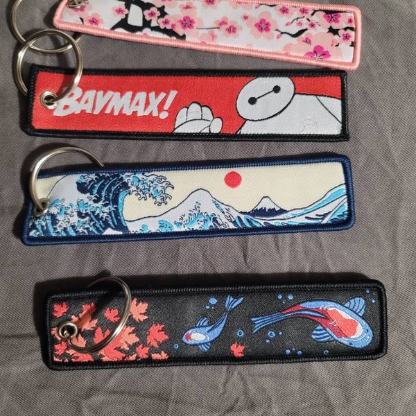 Fan-made Naruto Embroidered Keychain Set – Minato, Jiraiya, Nine-tailed ...