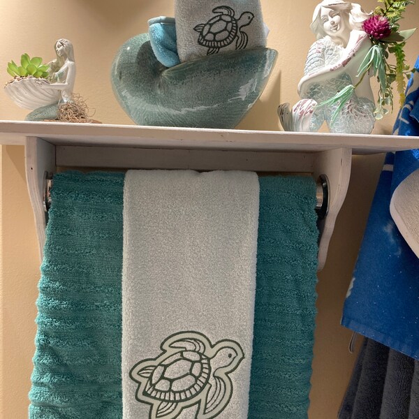 Sea Turtles Embroidered on Bath Towels, Hand Towels And/or Wash Cloths ...