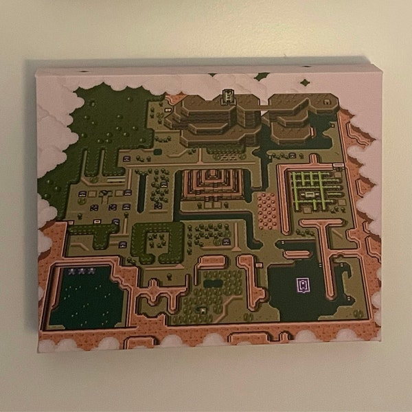 Dark World Map - Zelda A Link to the Past - Pixel Overworld Map Wall ...