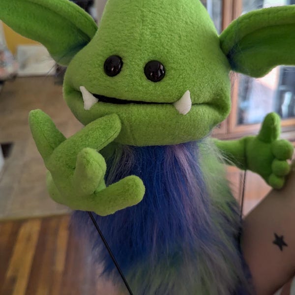 Lil’ Goblin Hand and Rod Puppet - Etsy