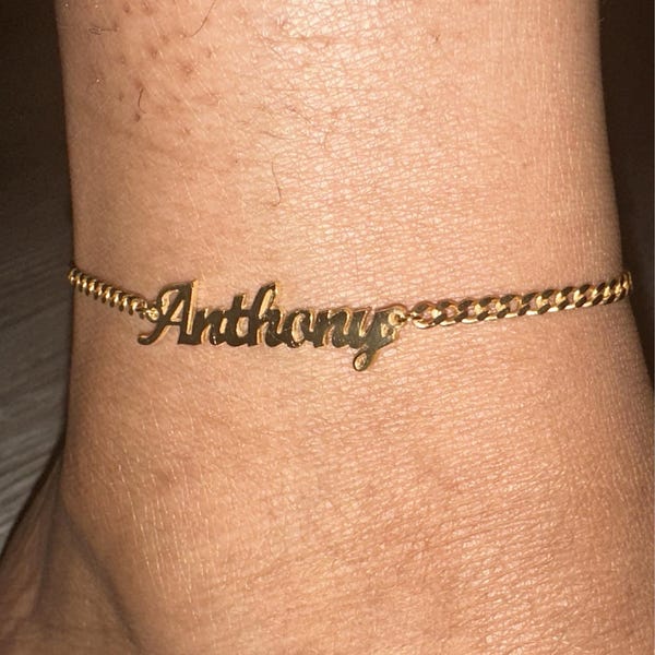 Personalized Name Anklet - Custom Name Anklet - Gold Filled Anklet ...