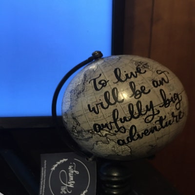 Personalized 4 Globe Hand Lettered Globe Mini Globe Centerpiece World ...