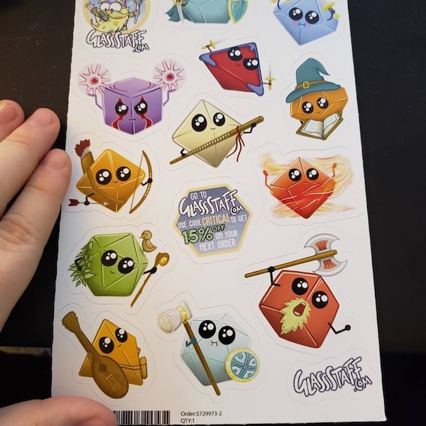 Cute Dice Sticker Packs | Cute Dnd Gift | Kawaii Gift for Dm | Dungeons ...