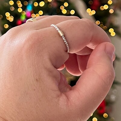 Twist and Slide Ring//sterling Silver Ring With 14kt. Gold Filled ...