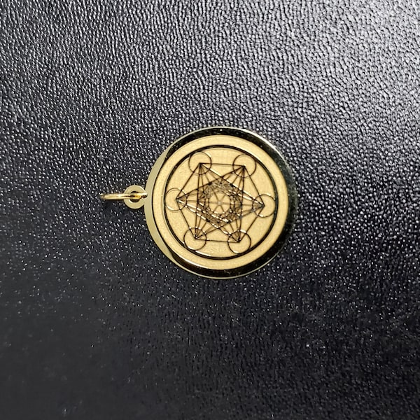 14k Solid Gold Metatron Necklace , Metatron Cube Pendant , Personalized ...