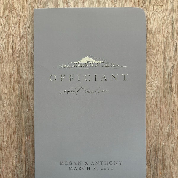 Mountain Wedding Officiant Book, Personalized Ceremony Book, Ceremony ...