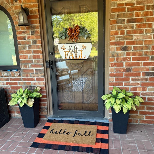 Fall Front Door Decor | Hello Fall | Fall Door Hanger | Fall Welcome ...