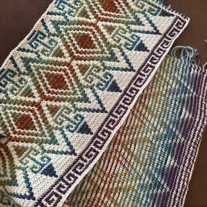 Inset Mosaic Crochet Pattern Climbing Rainbow. Chart and - Etsy