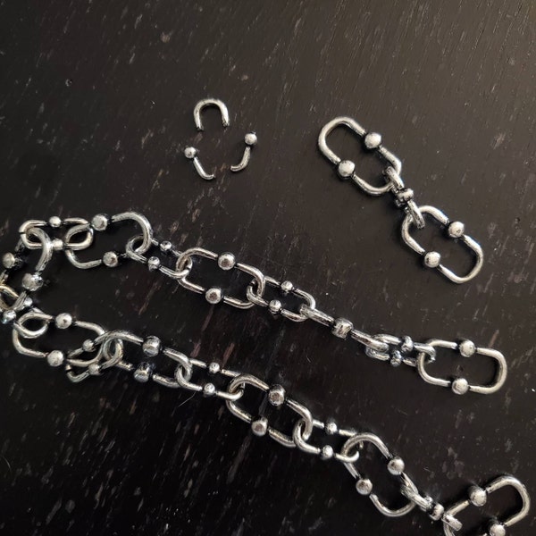 Mixed Link Mixed Metal Textured Cable Chain, Sold by the Foot. 13mm X ...