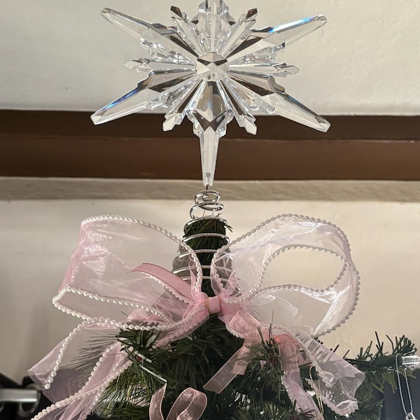 13.5" Plug-in Lighted Glitter Star Tree Topper Christmas Holiday Tree ...