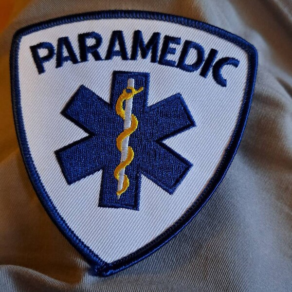 EMT PARAMEDIC Badge PATCH Rescue Iron-on Embroidered Star of Life ...