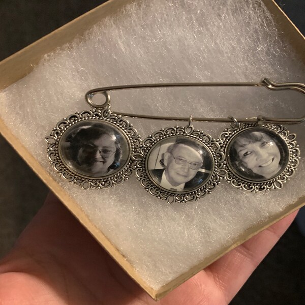Wedding Boutonniere Pin, Double Custom Lapel Pin, Personalized Broach ...