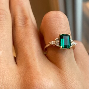 Blue Gem Ring8x11mm Emerald Cut Sapphire Engagement - Etsy