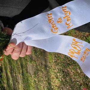 Preppy Monogrammed Homecoming or Prom Bouquet Ribbon/personalized ...