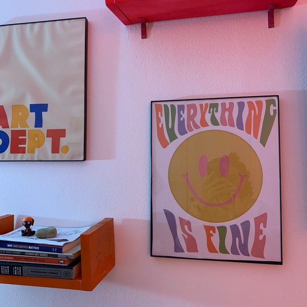 Smiley Face Digital Download Printable Artwork, Drippy Smile, Aesthetic ...