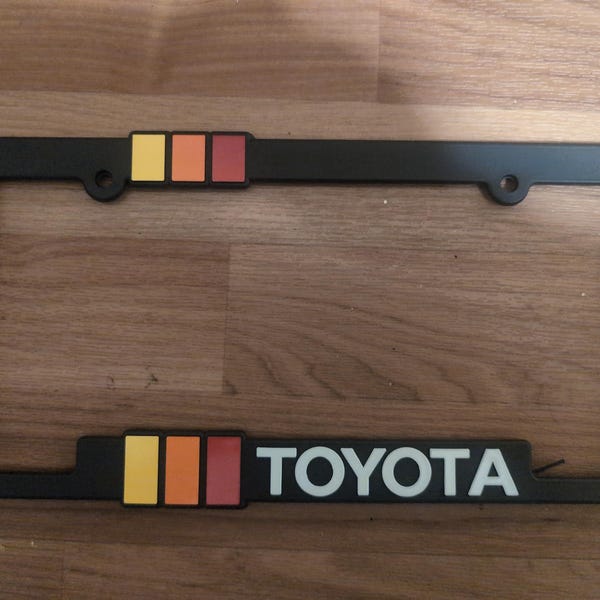 Vintage-toyota-retro-style-license-plate-frame-trd-offroad-tacoma-fj ...