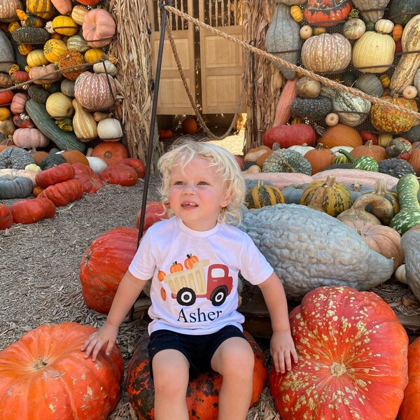 Personalized Pumpkin Truck Tshirt, Custom Pumpkin Dump Truck ...