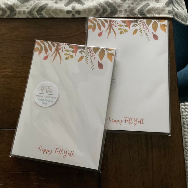 Personalized Notepad, AUTUMN LEAVES Note Pad . Fall Leaf Notepad ...
