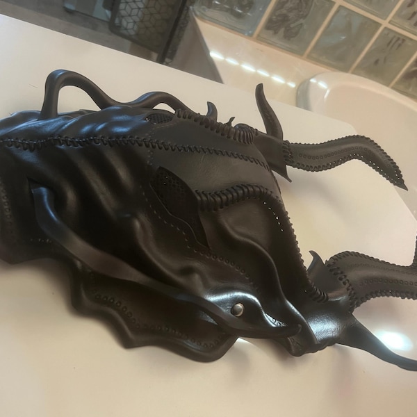 Handcrafted Leather Dragon Mask, Dragon Cosplay, Japanese Dragon ...