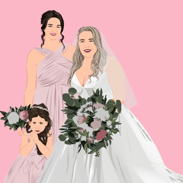 Best Friend Portrait, Faceless Portrait, Custom Illustration, Portrait ...