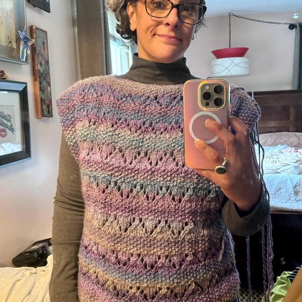 Knitting Pattern Slipover,chunky Womens Spencer Pattern,knit Sleevles ...