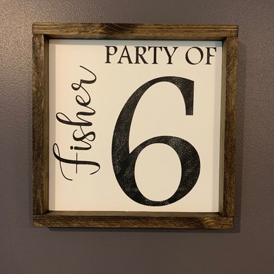 Family Sign, Party of 6 Sign, Party of 5, Family Name Sign, Family ...