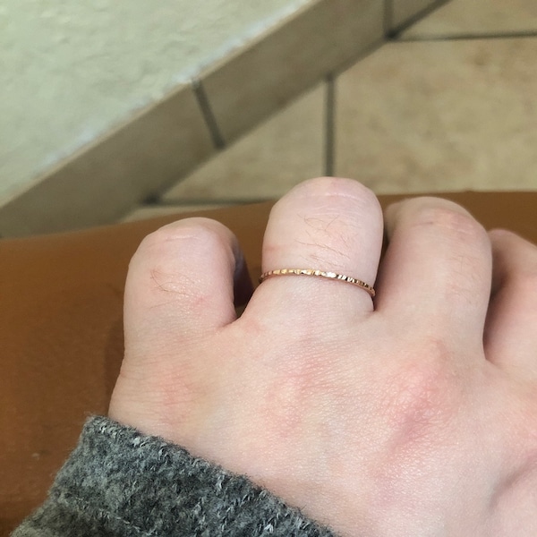 Hammered Rose Gold Stacking Rings , Sold per Ring, Gold Stacking Rings ...