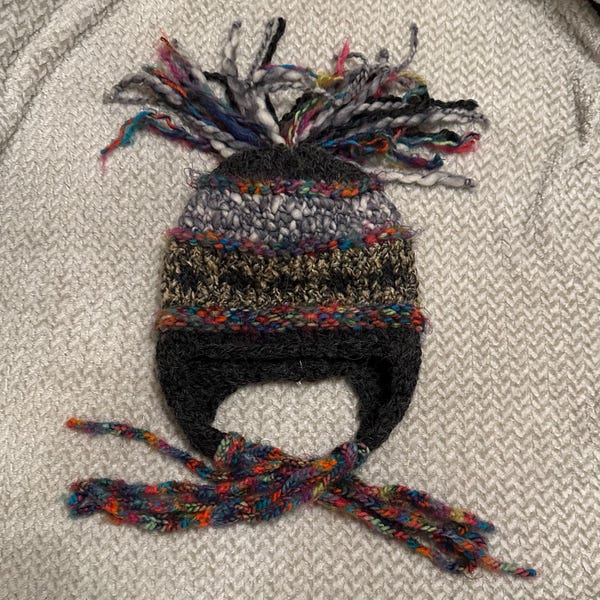 Hand Knit Ear Flap Hat, Peruvian Style Hat, Chullo, Ear Muff Hat, Rasta ...