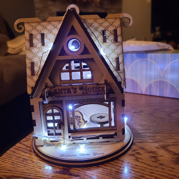 Santa Claus House - Laser Cut File, SVG Plan for Glowforge and Cutting ...
